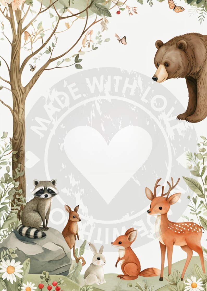 Woodland Animal Birthday Invitation | Kids Party Invite | Digital ...