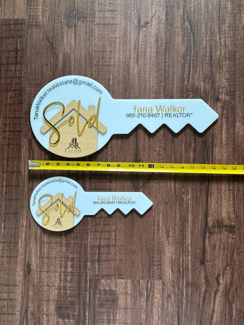 Real Estate Agent Key Decor | Acrylic & Wood Engraved Key Cutout ...