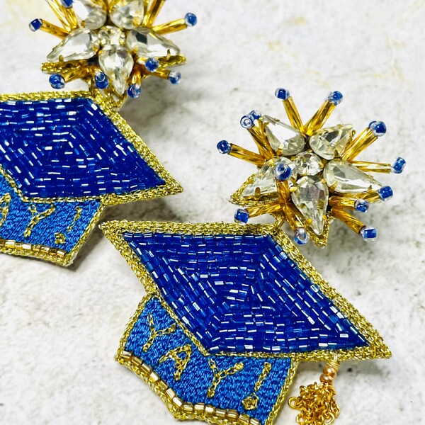 Graduation Beaded Earrings - Etsy