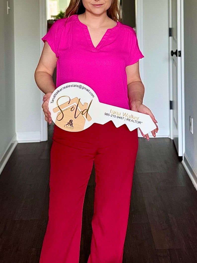 Real Estate Agent Key Decor | Acrylic & Wood Engraved Key Cutout ...