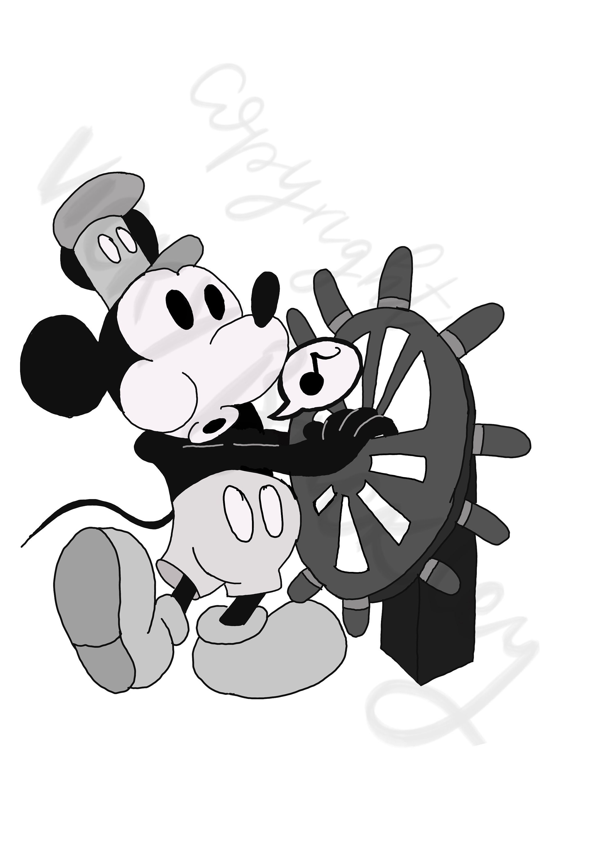 Mickey Mouse Steamboat Willie jpg png digital art sticker | Etsy