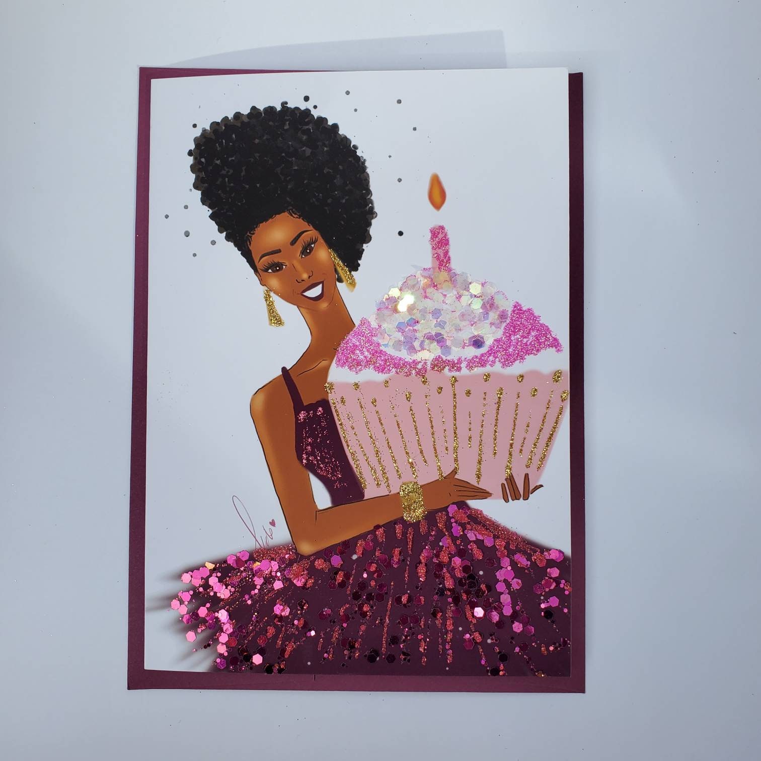 Happy Birthday/cupcake Black Girl Happy Birthday Black - Etsy