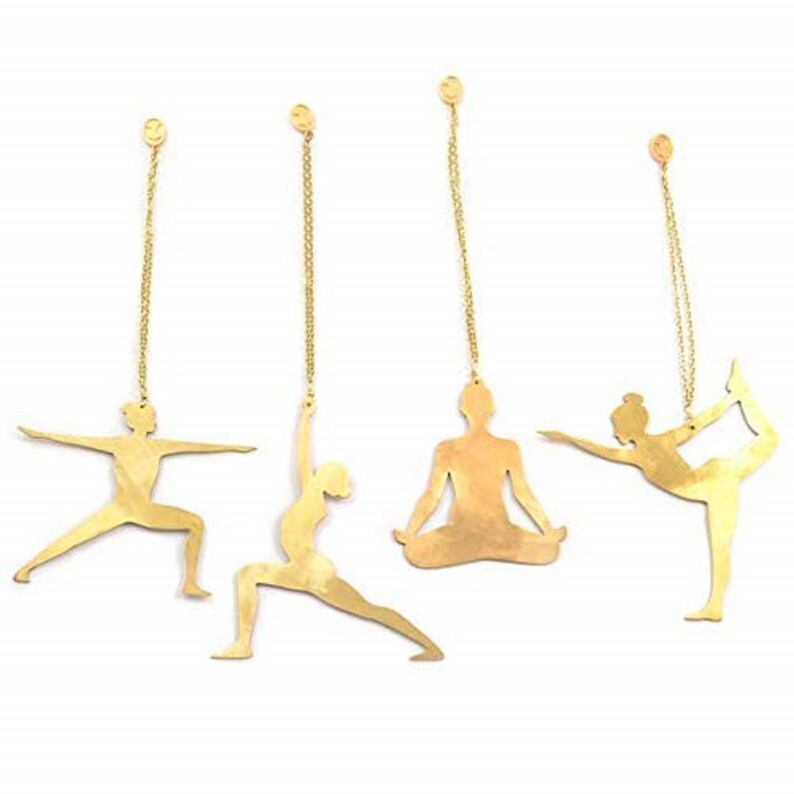 Gold Zen Yoga Pose - Poses Include: Seated Lotus, Warrior One, Warrior ...