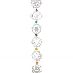 Chakra Yoga Chime Wall Decor- Brass Symbols With Quartz Stones ...