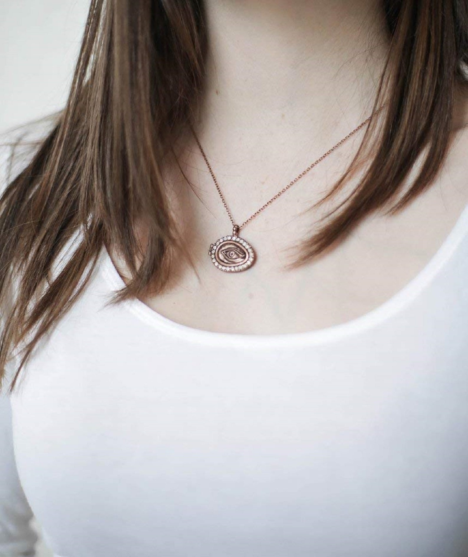 Healing Stones and Crystals-the Third Eye Locket and Pendant Necklace ...