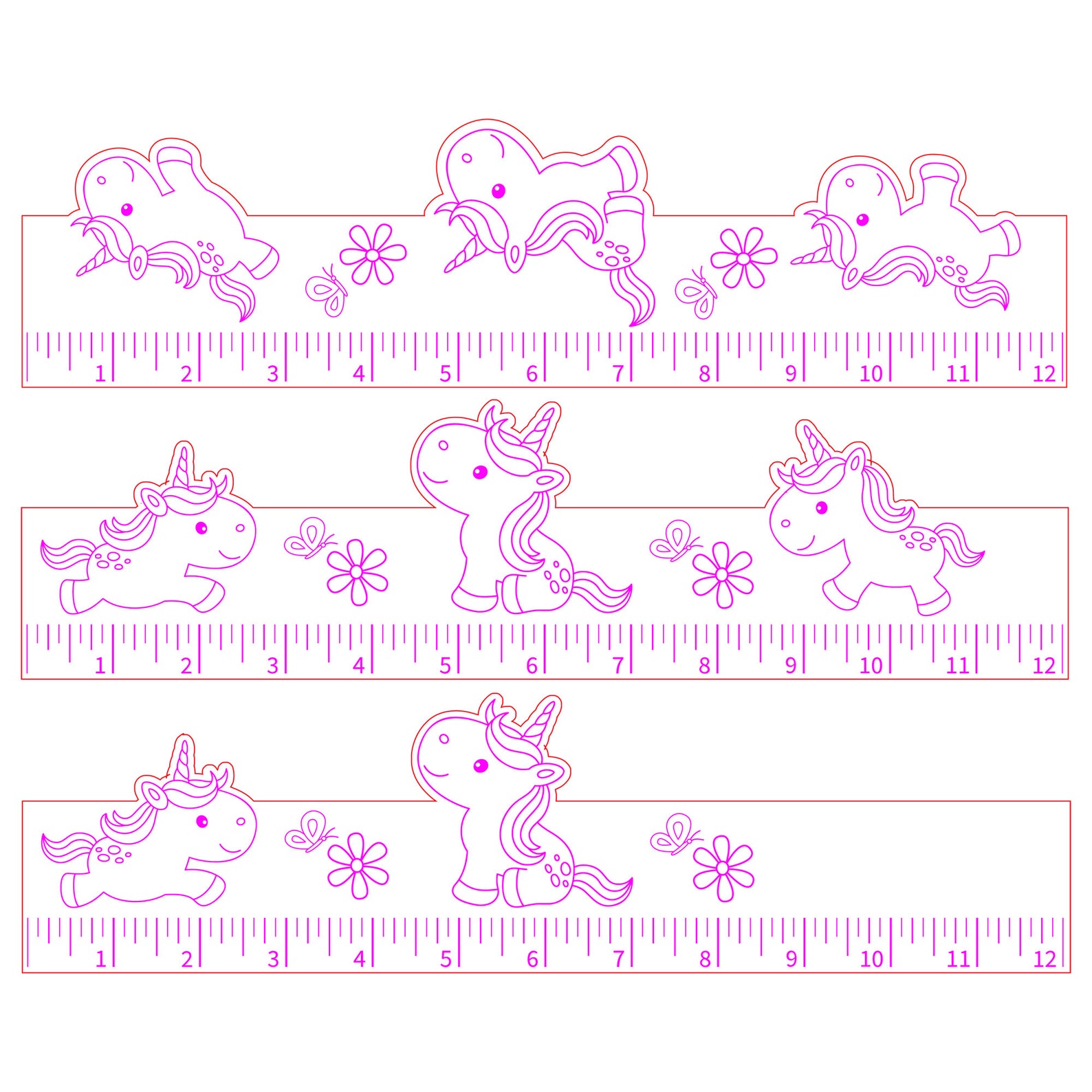 Unicorn Ruler Laser Cut SVG File - Etsy