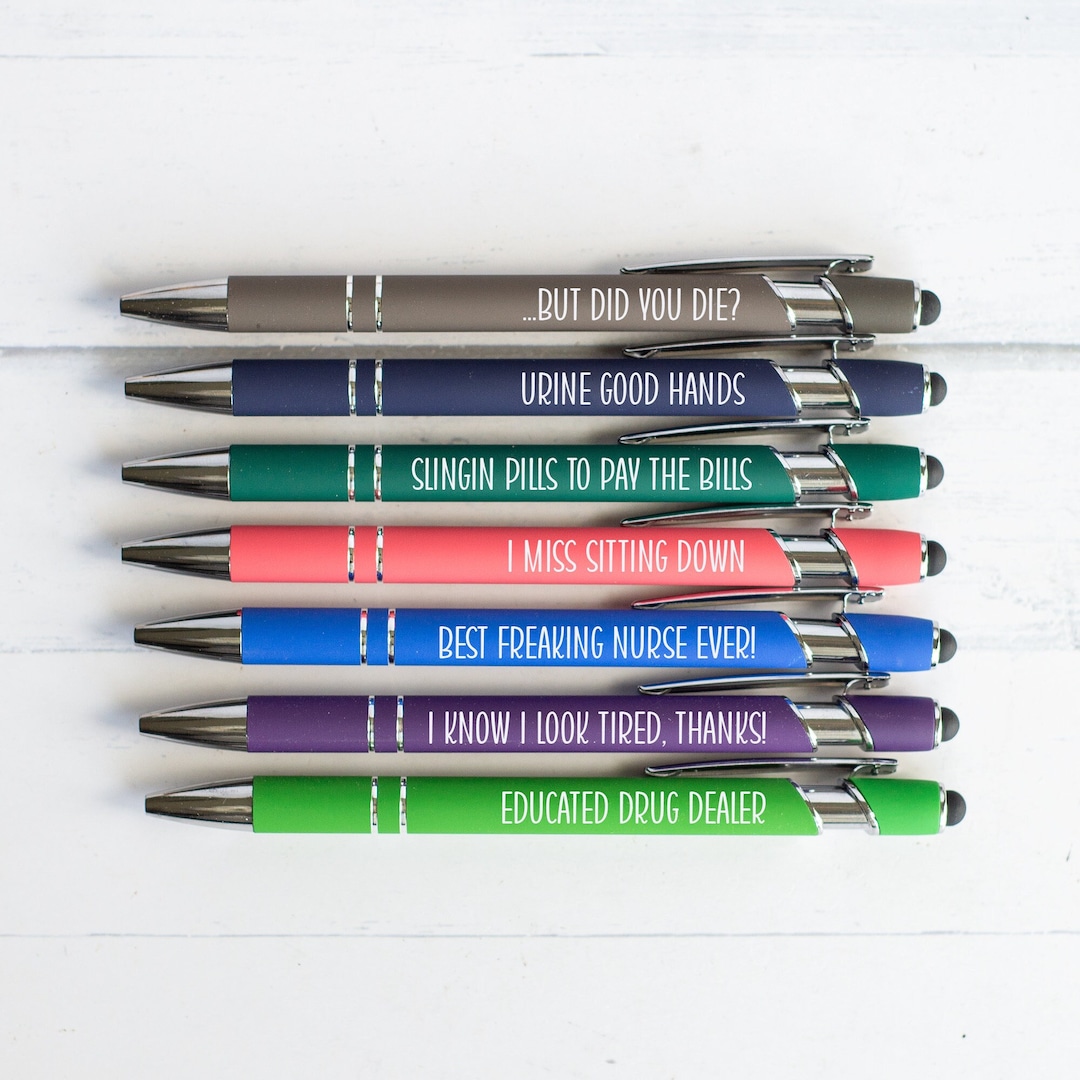 Nurse Pen Set of 7, Funny Nurse Pen Set, Office Supplies, Adult Humor Pens, Weekday Pens, - Etsy