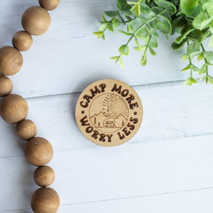 Camping Wooden Magnet Set of 6, Camping Gift Set, Wood Magnets, Kitchen ...