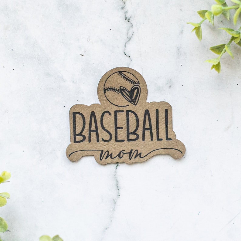 Baseball Mom Faux Leather Hat Patches: Laserable Adhesive Applique - Etsy