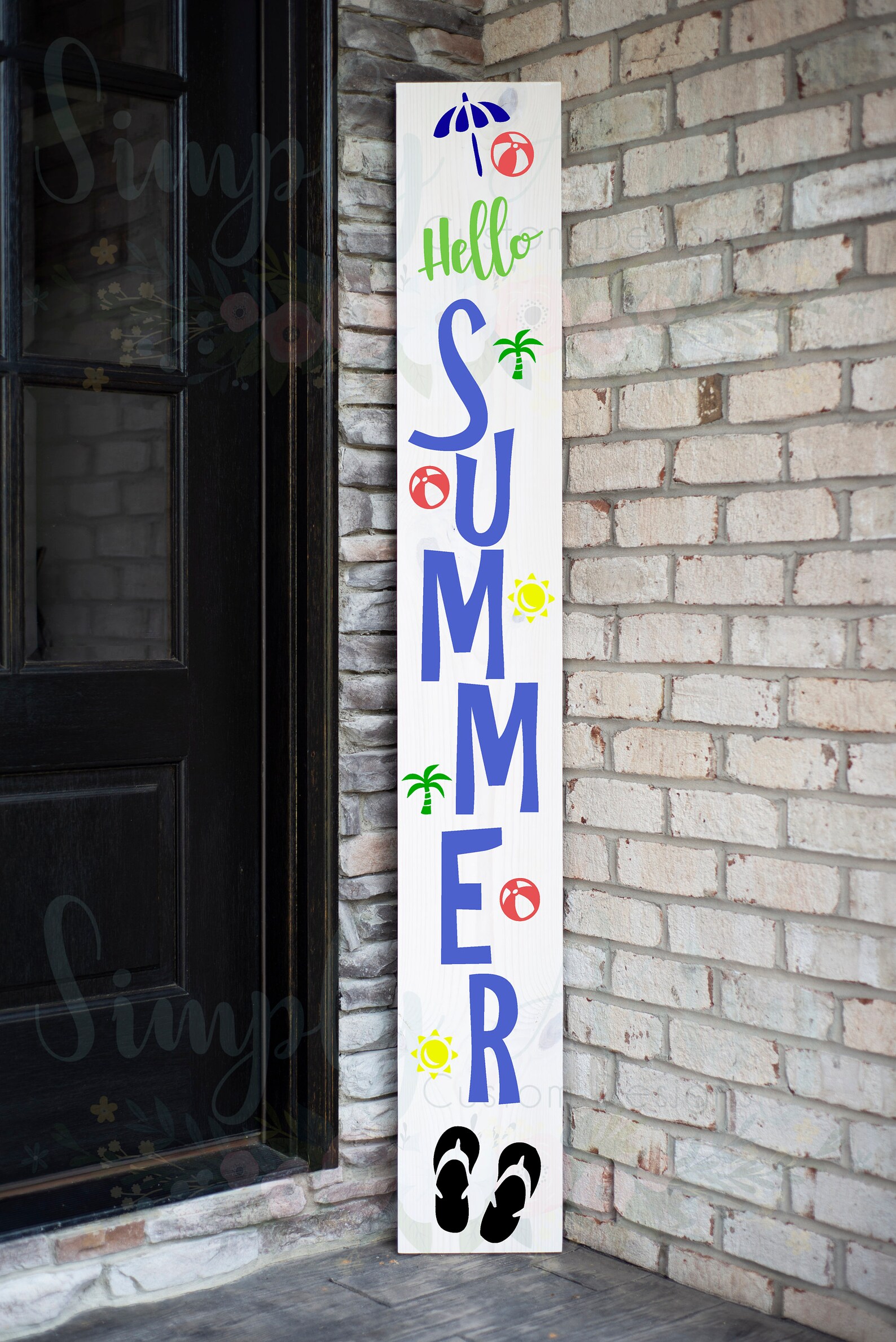 Vertical Hello Summer SVG | Etsy