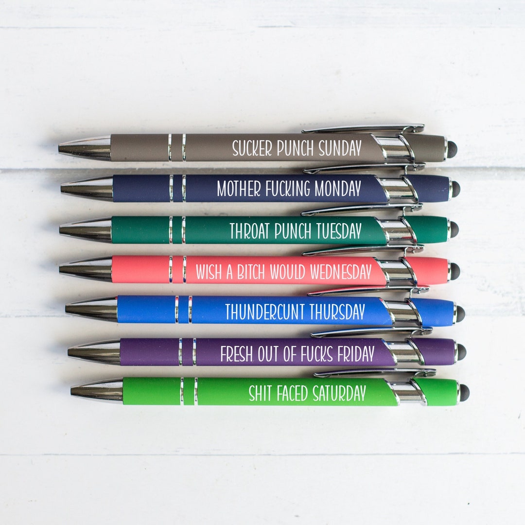 Funny Offensive Pen Set, Days of the Week, Sarcastic Adult Humor - Etsy
