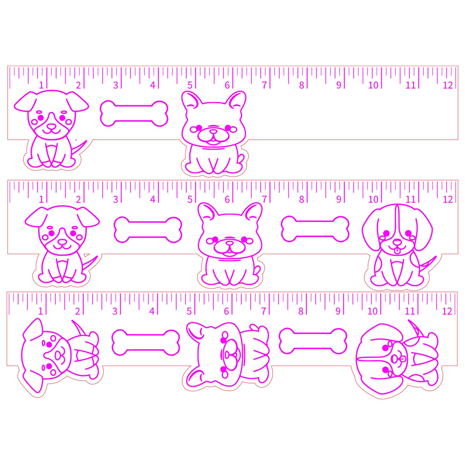 Ruler Bundle Laser Cut SVG File - Etsy
