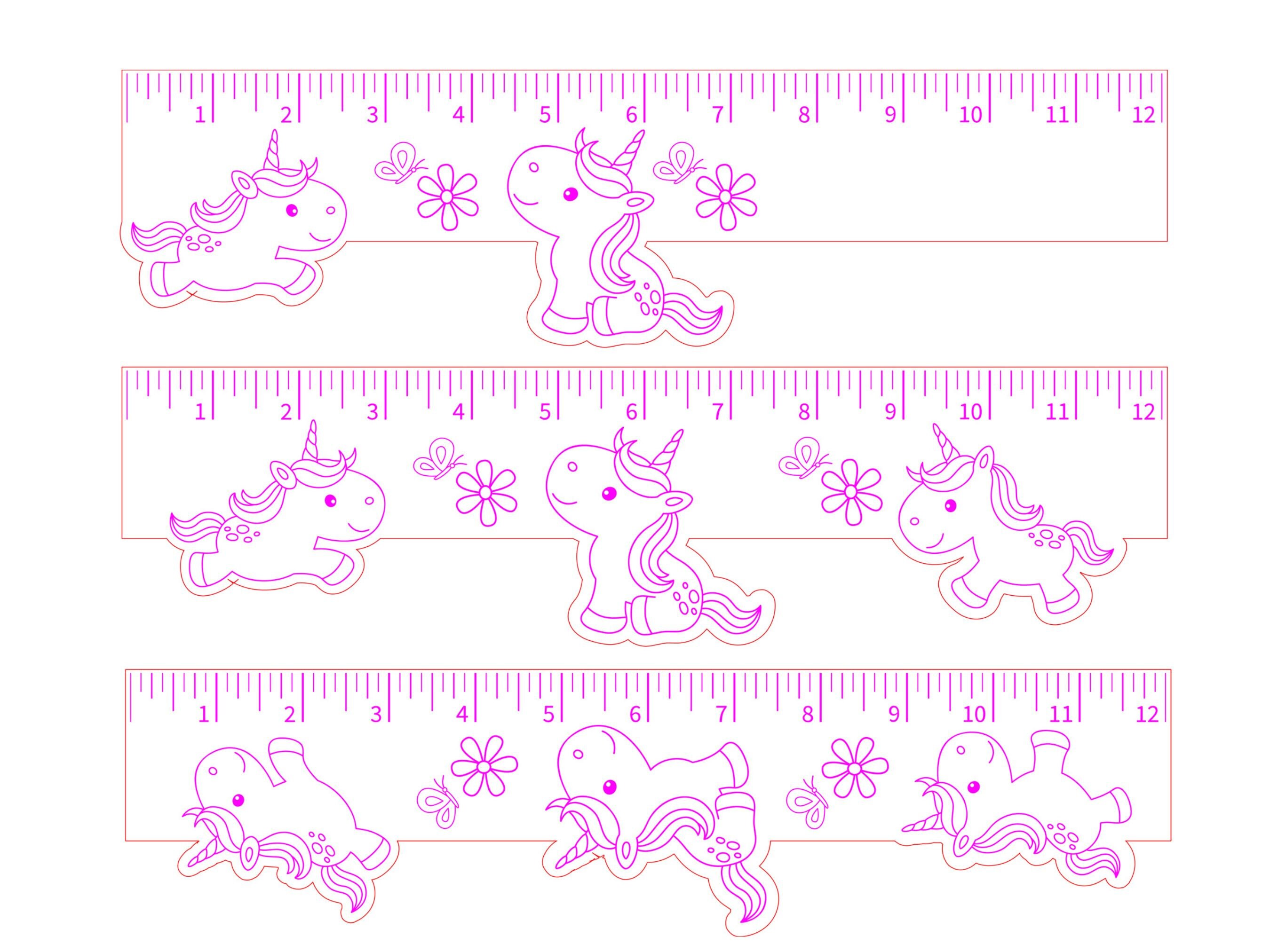 Unicorn Ruler Laser Cut SVG File - Etsy