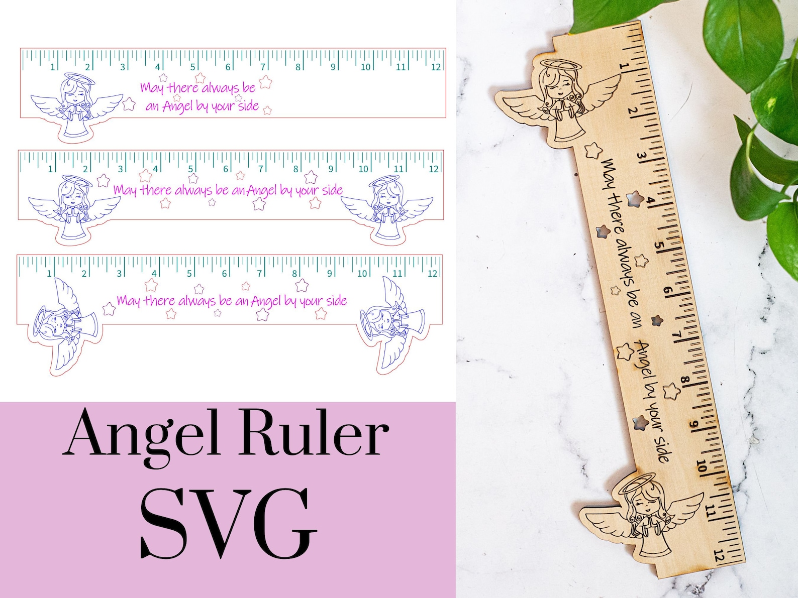 Angel Ruler Laser Cut SVG File - Etsy