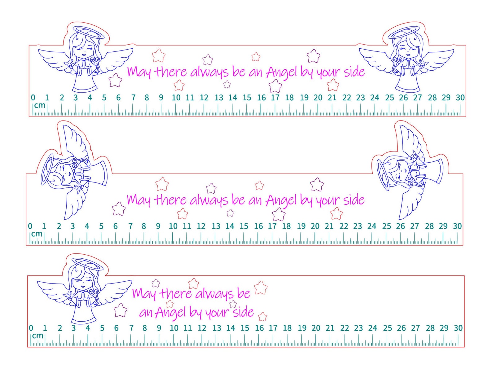 Angel Ruler Laser Cut SVG File - Etsy