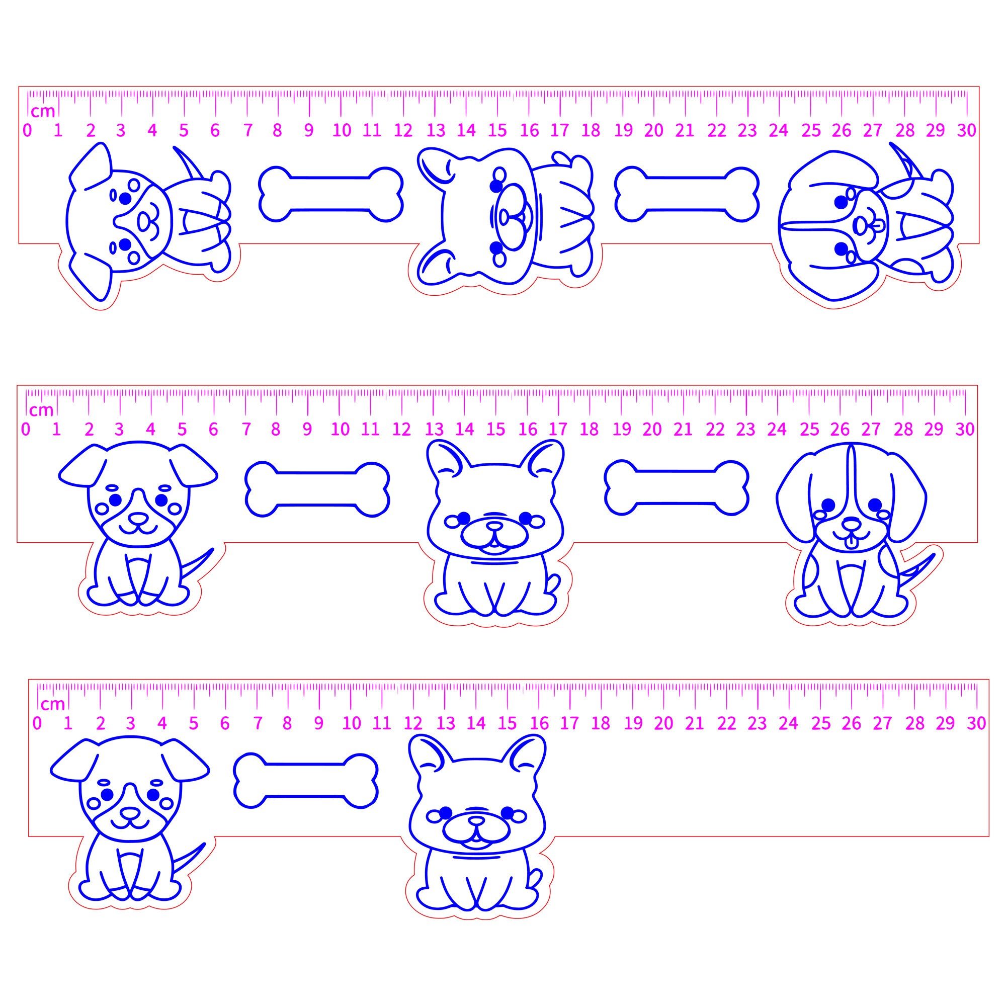 Puppy Dog Ruler Laser Cut SVG File - Etsy