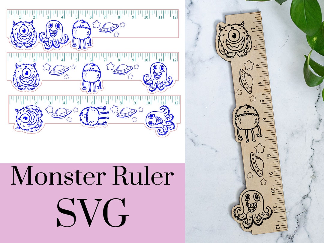 Monster Ruler Laser Cut SVG File - Etsy