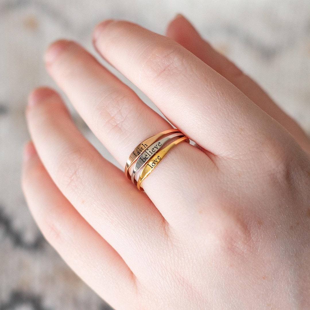 Engraved Rings, Encouragement Rings, Wedding Gifts, Best Friend Gifts ...