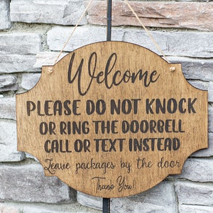 Please Do Not Knock Door Sign Laser Cut SVG File Front Porch - Etsy