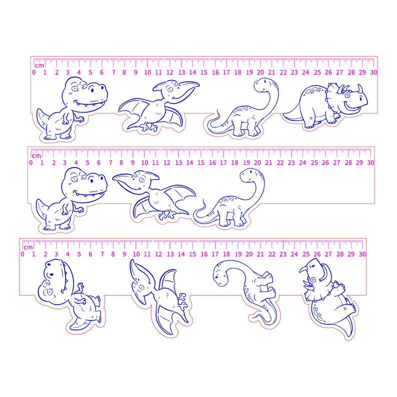 Dino Ruler Laser Cut SVG File - Etsy