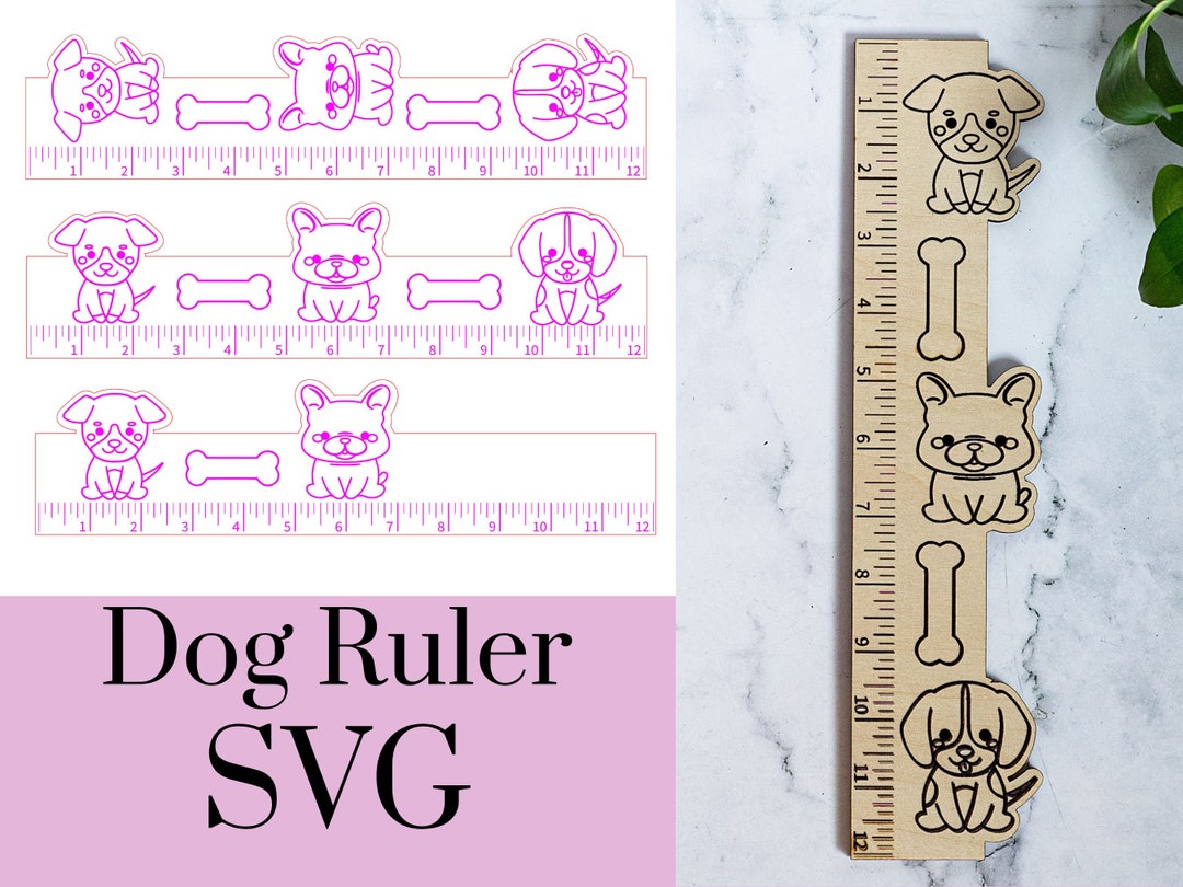 Puppy Dog Ruler Laser Cut SVG File - Etsy