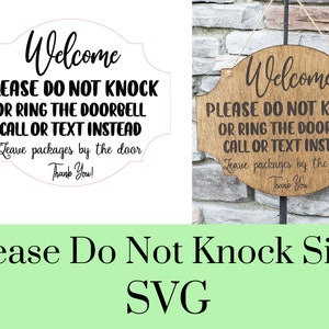 Please Do Not Knock Door Sign Laser Cut SVG File Front Porch - Etsy