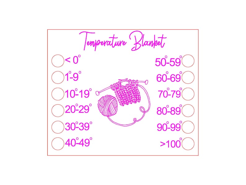 Temperature Blanket Color Chart Laser Cut File (SVG) - Etsy
