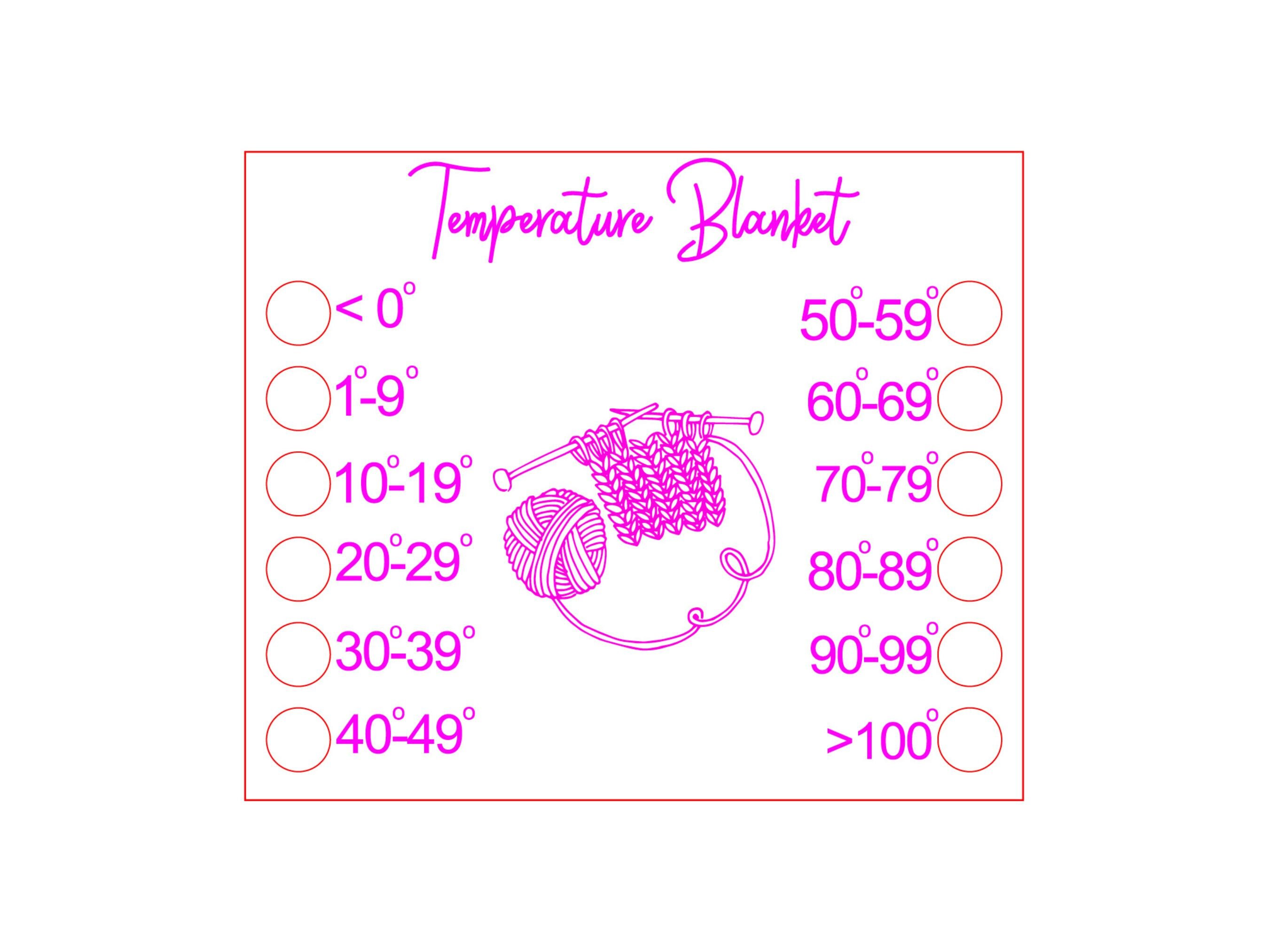 Temperature Blanket Color Chart Laser Cut File (SVG) - Etsy