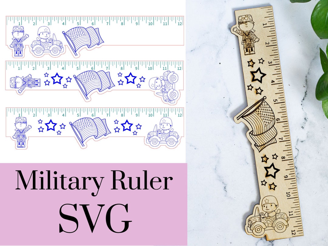 Military Ruler Laser Cut SVG File - Etsy