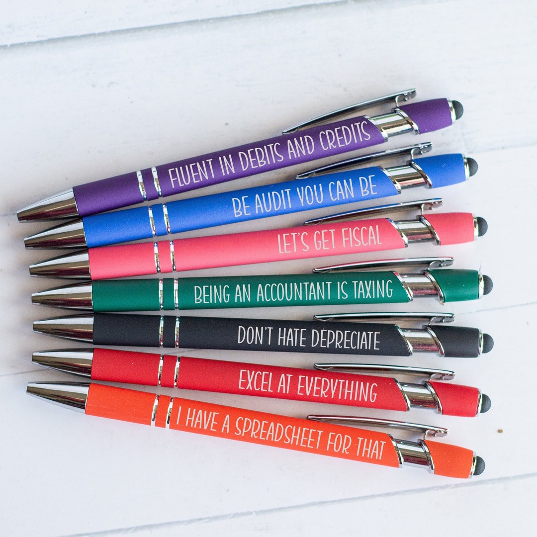 Accountant Pen Set of 7, Sarcastic Pun Humor, CPA Gift - Etsy