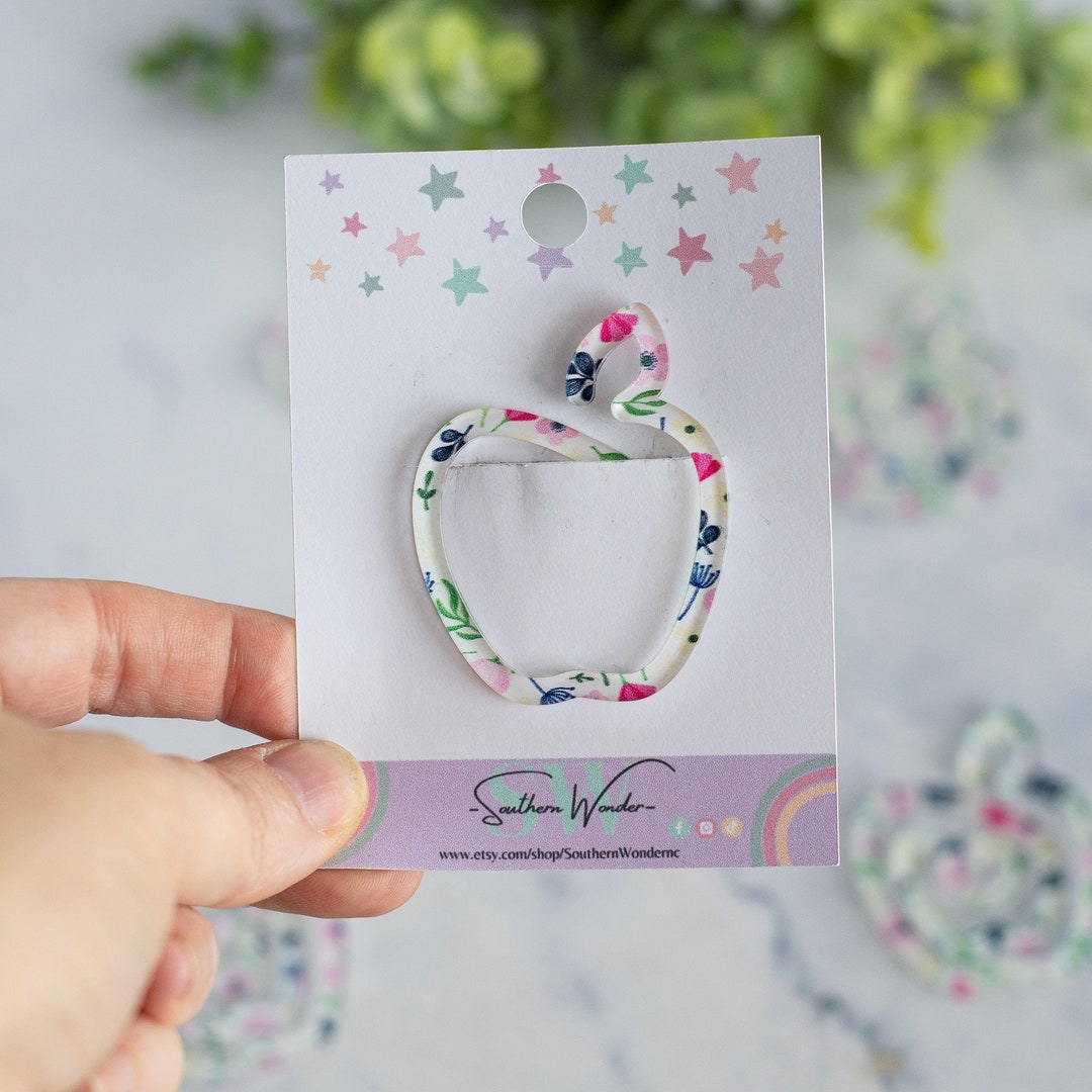 Apple Acrylic Paper Clip, Acrylic Bookmark, Apple Shape Bookmark Clip ...