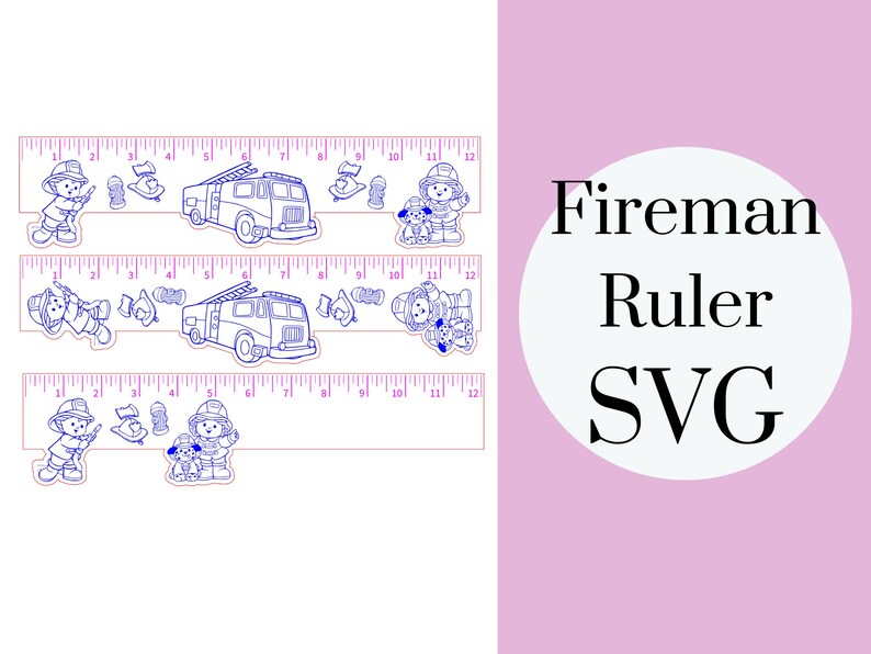 Fireman Ruler Laser Cut SVG File - Etsy