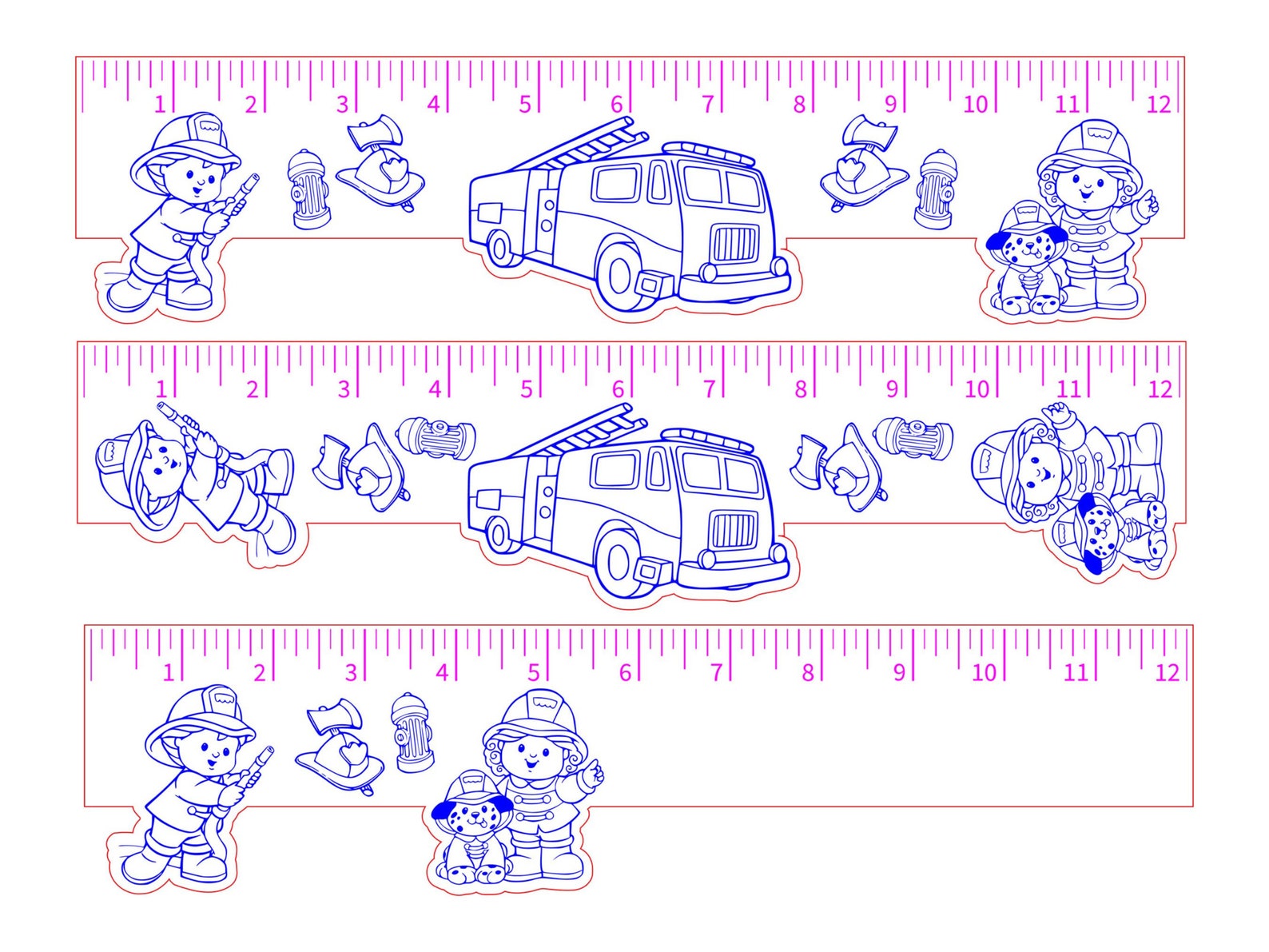 Fireman Ruler Laser Cut SVG File - Etsy
