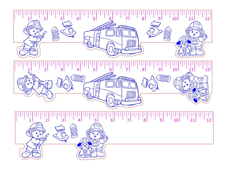 Fireman Ruler Laser Cut SVG File - Etsy