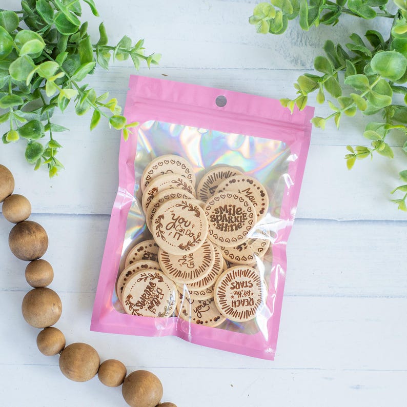 Wooden Affirmation Tokens: Pocket-sized Mindfulness Coins - Etsy