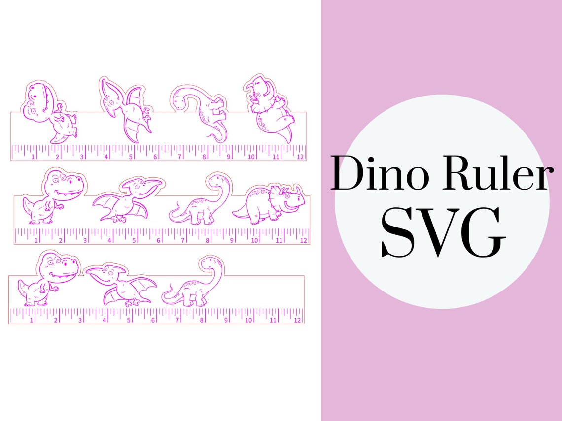 Dino Ruler Laser Cut SVG File - Etsy