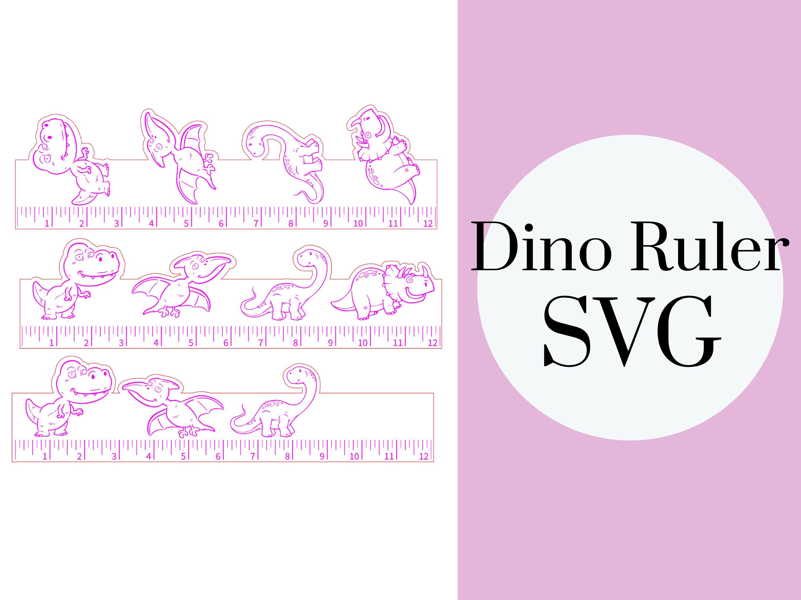 Dino Ruler Laser Cut SVG File - Etsy