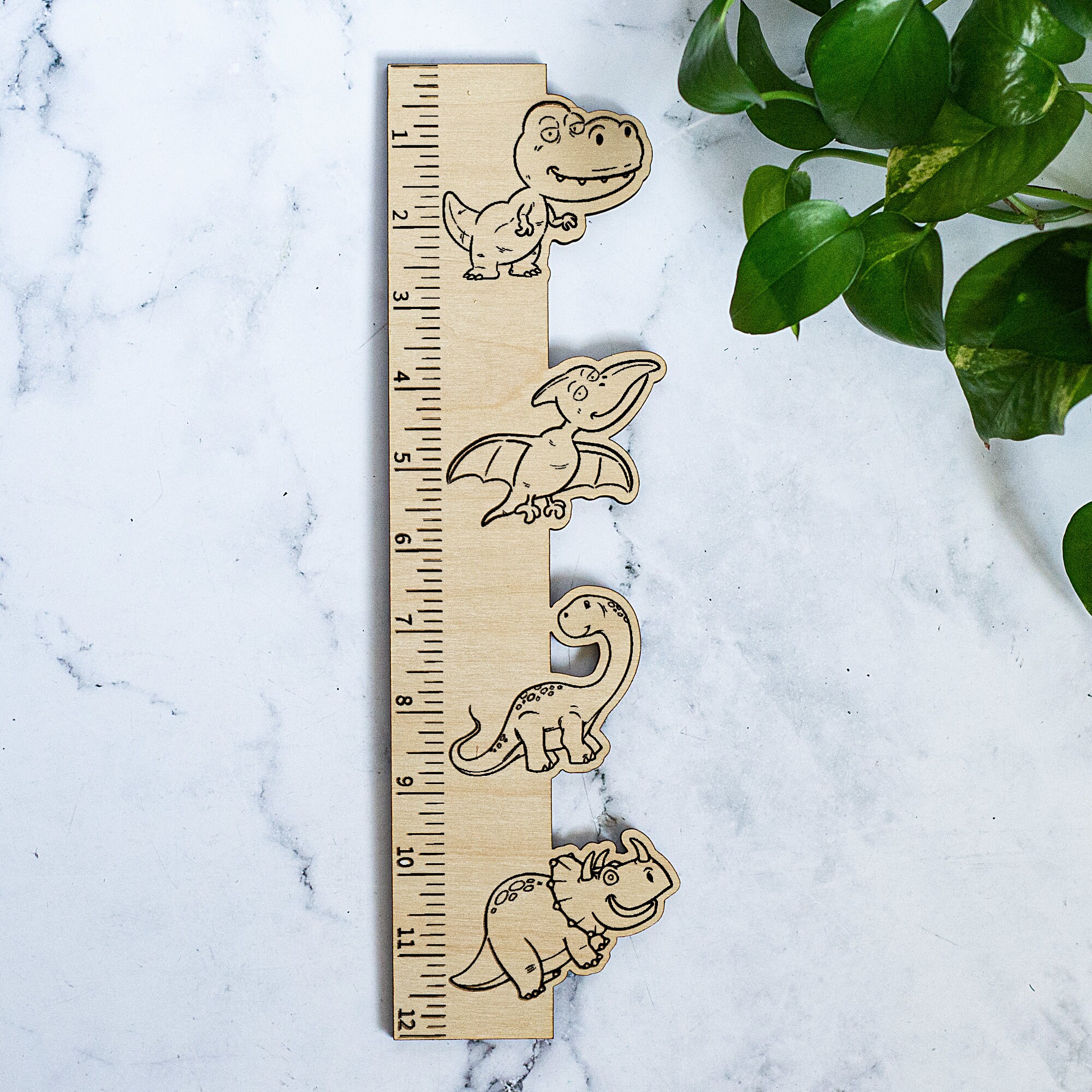 Dino Ruler Laser Cut SVG File - Etsy