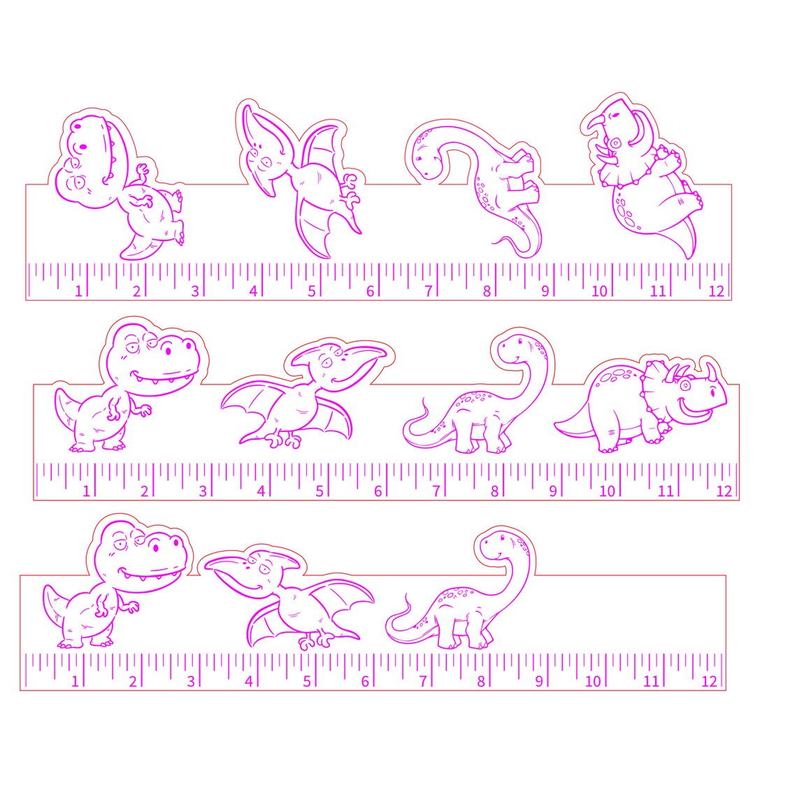 Ruler Bundle Laser Cut SVG File - Etsy