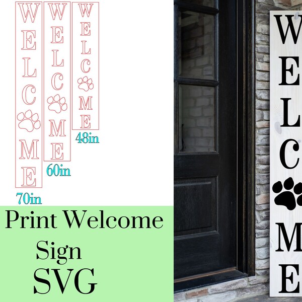 Paw Welcome Svg - Etsy