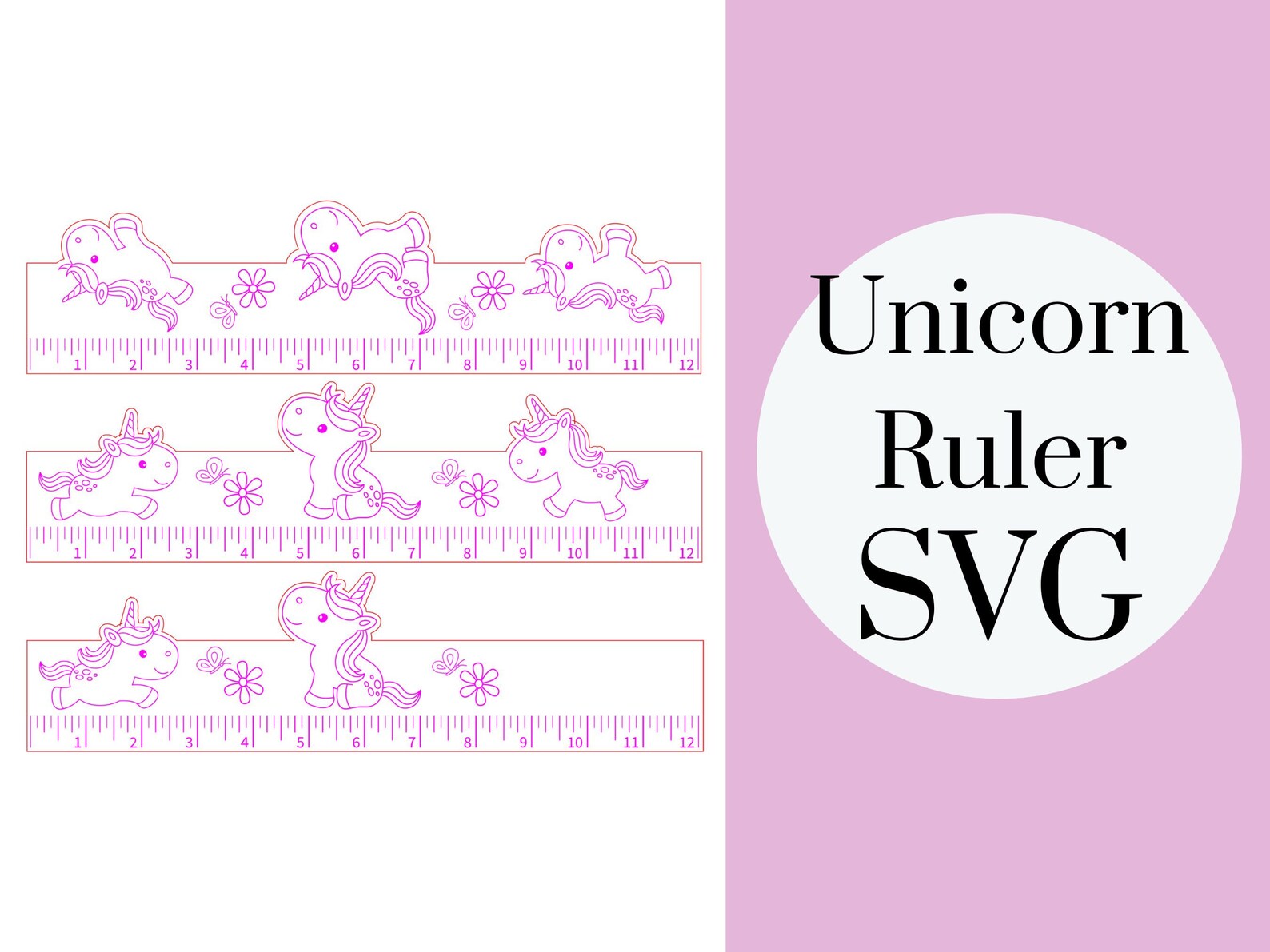 Unicorn Ruler Laser Cut SVG File - Etsy
