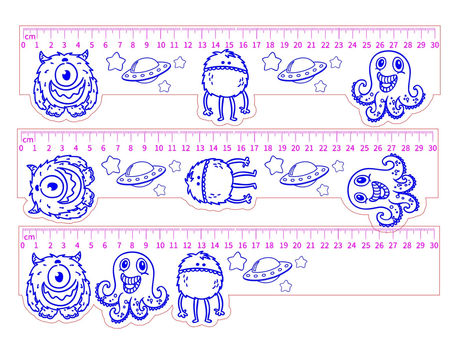 Monster Ruler Laser Cut SVG File - Etsy