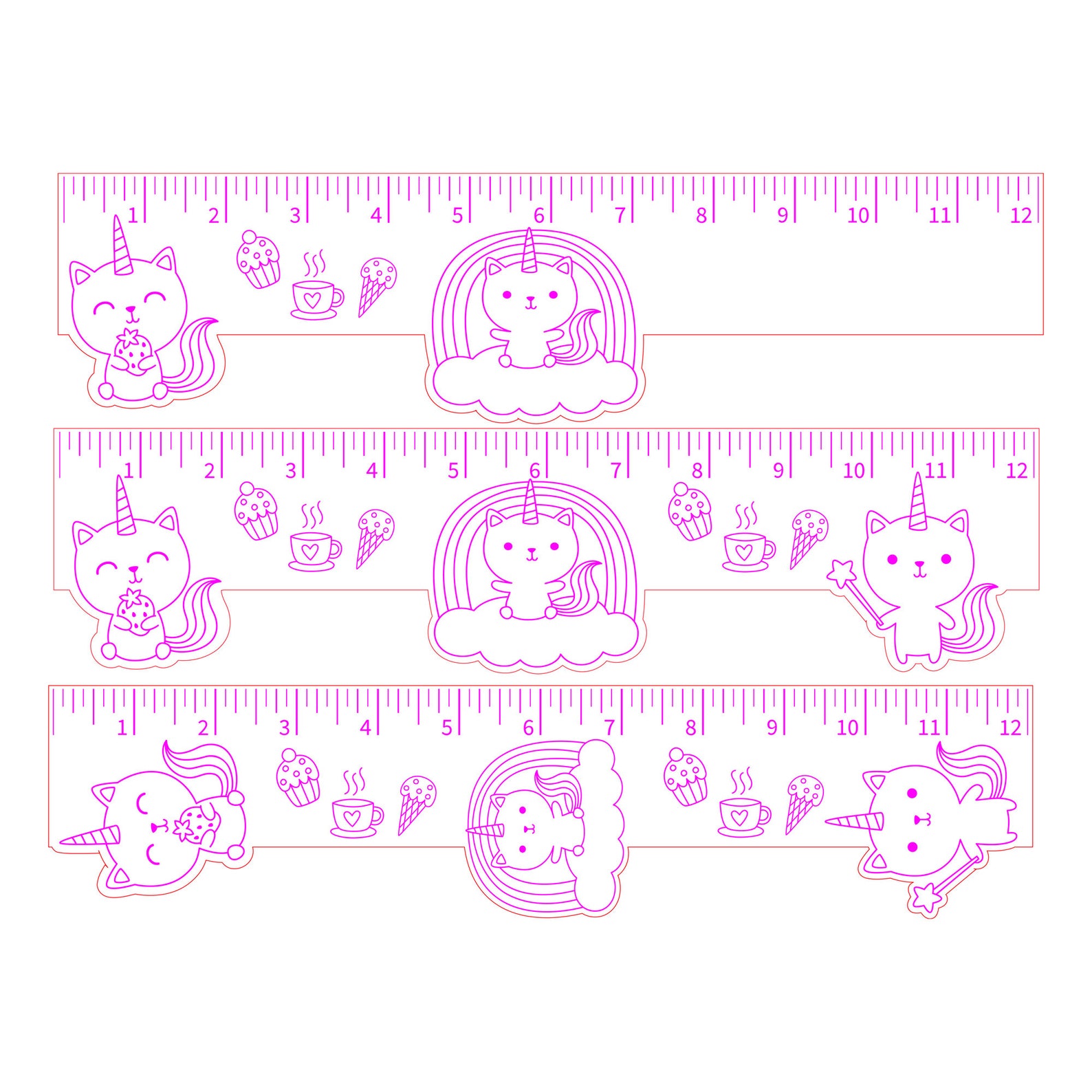 Ruler Bundle Laser Cut SVG File - Etsy