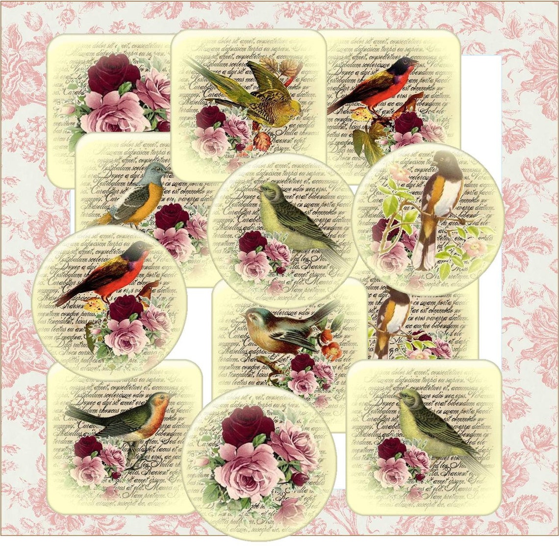 Digital Download Birds Collage Sheet - Etsy