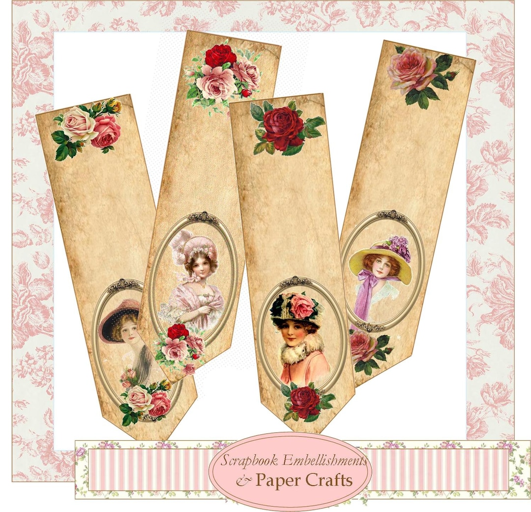 Vintage Ladies Book Marks Digital KIT - Etsy