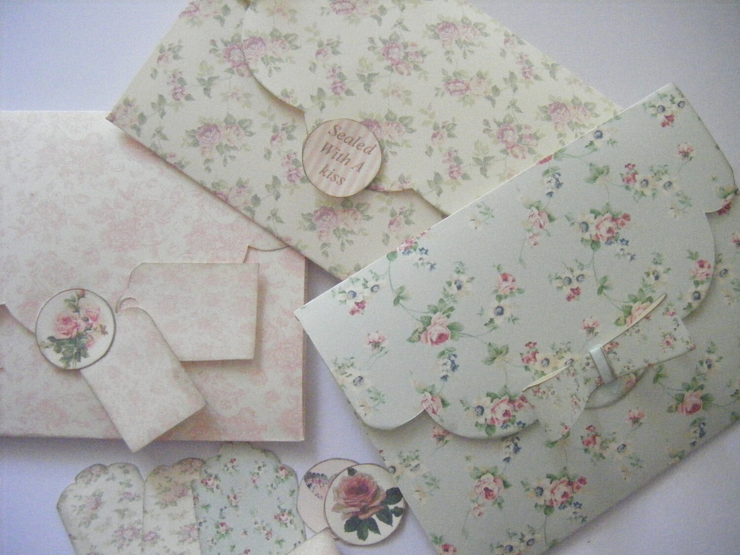 Pink Floral Envelopes Kit Names Digital KIT PDF - Etsy