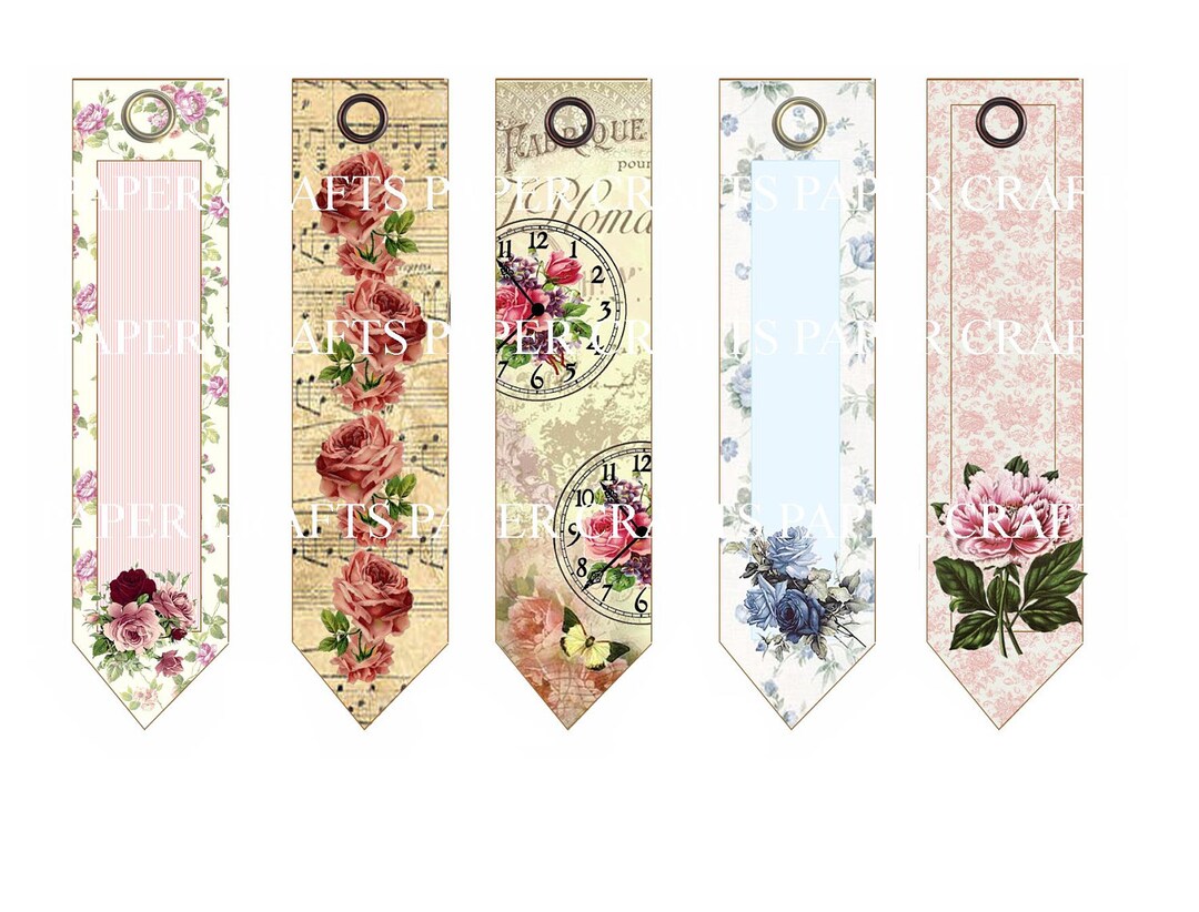 Pretty Floral Book Marks Digital KIT PFD - Etsy