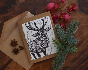 Linocut Christmas | Etsy