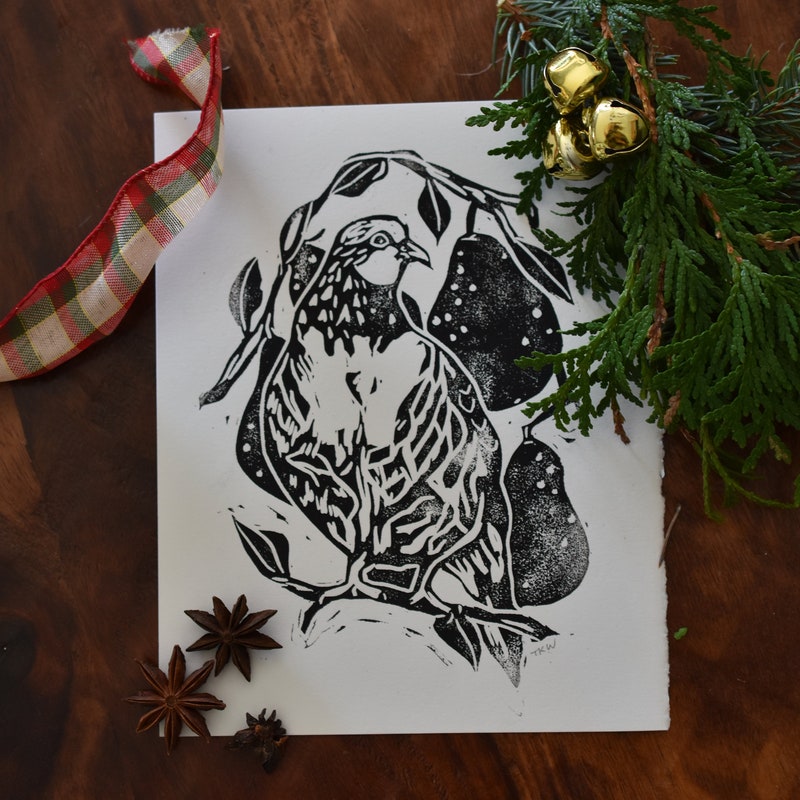 Linocut Christmas - Etsy