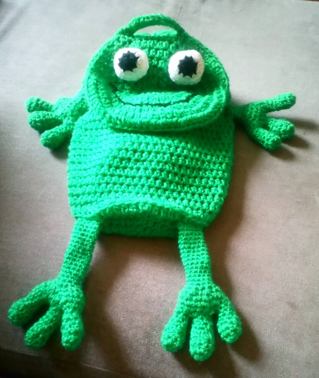 Frog Crochet Backpack Great for the Young and Young at Heart Great Gift ...